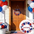 4Th Of July Wooden Welcome Wreath Sign with Star Design and Red White ...