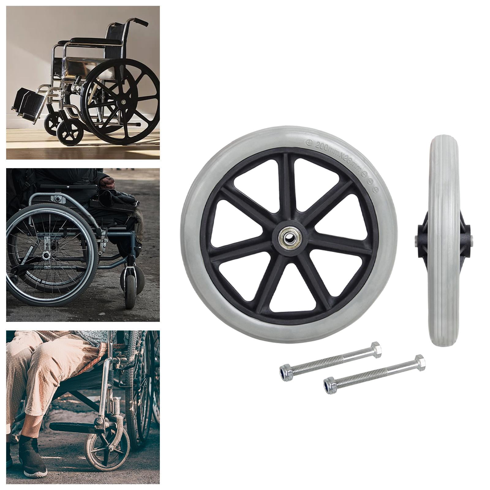 2x Front Wheel, 8inch Bearing Solid Casters Rollers Wheels for ...