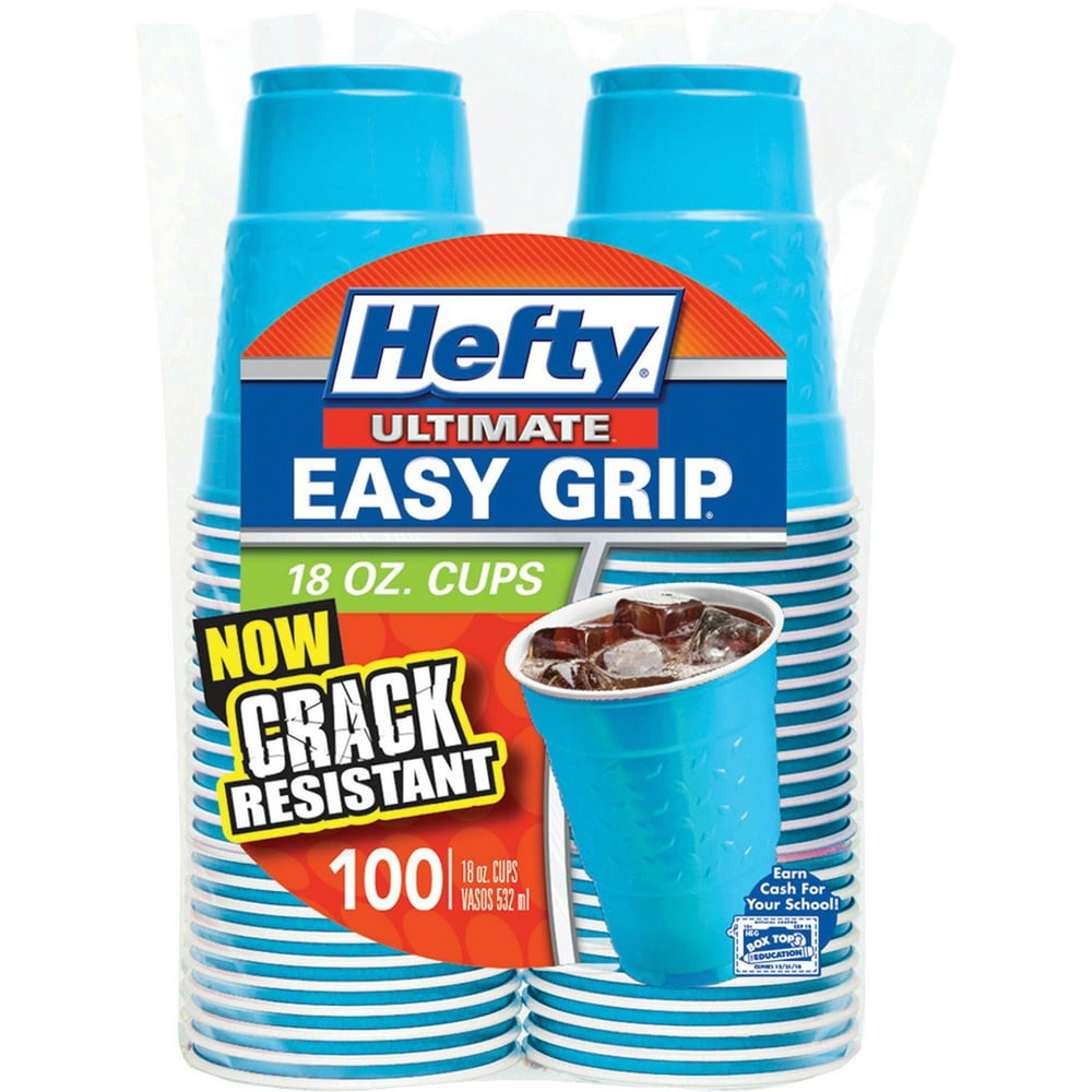 Hefty, RFPC21845, Ultimate Easy Grip 18 oz Cups, 100 / Pack, Blue, 18 ...