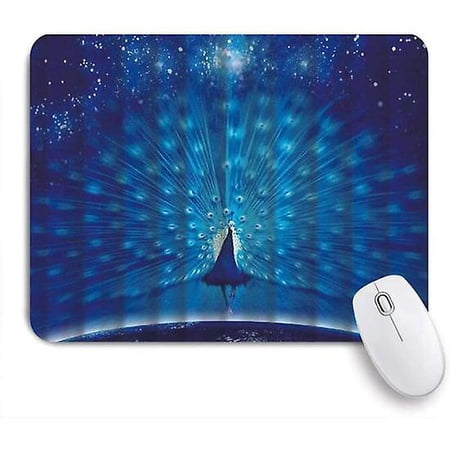 Blue Peacock Mouse Pad, Personalized Art Mouse Pad With Sparkling Blue ...