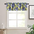 Blue Tiles Lemon Valance Curtain Summer Fruit Chic Rod Pocket Valance ...