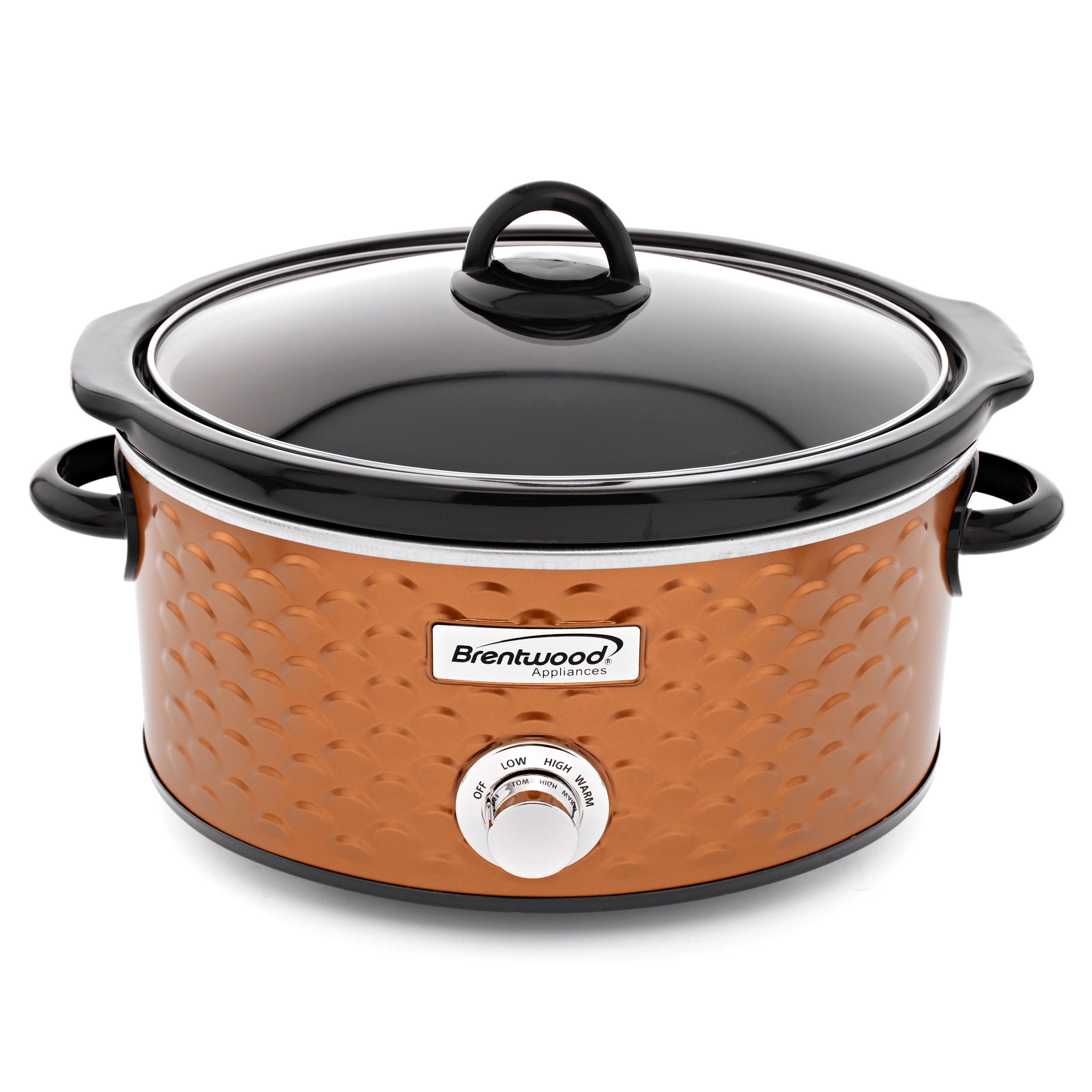 Brentwood Scallop Pattern 4.5 Quart Slow Cooker in Copper - Walmart.com