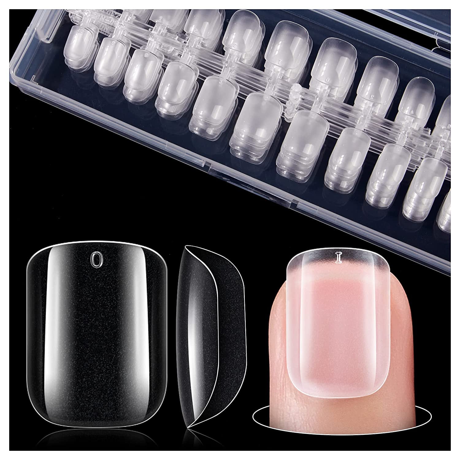 Gelike Ec 240pcs Extra Short Square Shaped Soft Gel Nail Tips Kit