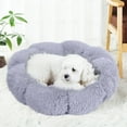 Sennaux Plush Dog Bed & Cat Bed Cozy Soft Flower-Shape Pet Bed,Light ...