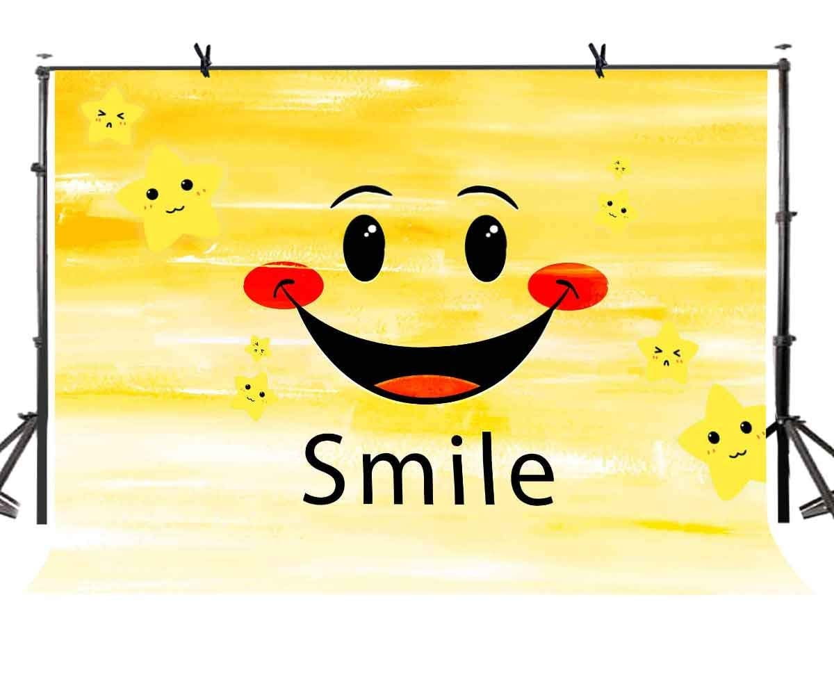 ABPHOTO Polyester 7x5ft Smile Expression Backdrop Minimalistic Smile ...