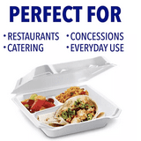 Hefty Supreme Foam Containers, Hinged Lid, 3-Compartment, 125 ct, Soak ...