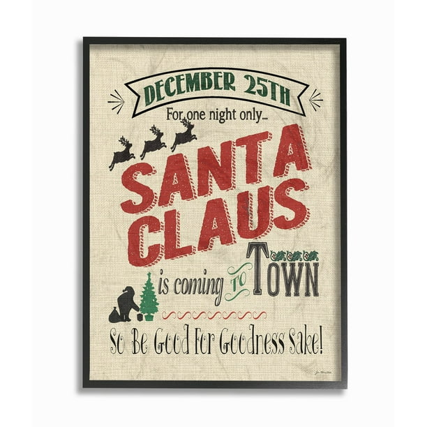 The Stupell Home Decor Collection Santa For One Night Only Typography ...