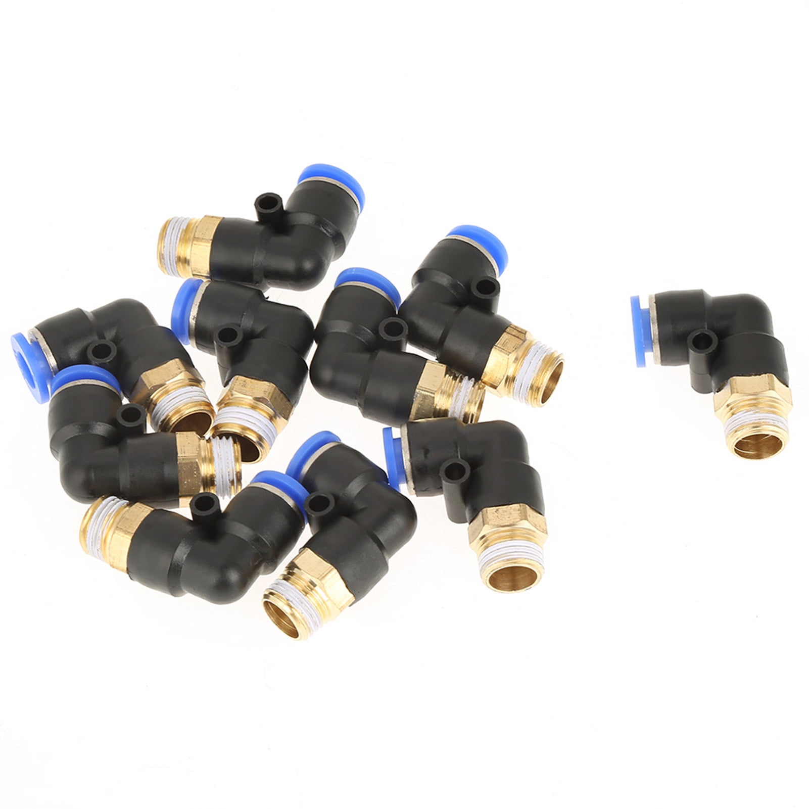 Conector rápido neumático, 10 piezas Conector rápido de codo neumático ...