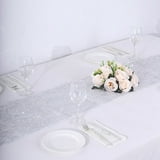 BalsaCircle 12x108 in Silver Metallic Tinsel Polyester Table Runner ...