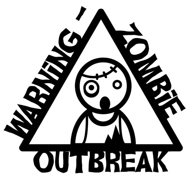 Warning Zombie Outbreak Hazard Caution Apocalypse Wall Decals for Walls ...