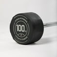 Titan Fitness 100 LB Rubber Straight Fixed Barbell, Pre-Loaded Weight ...