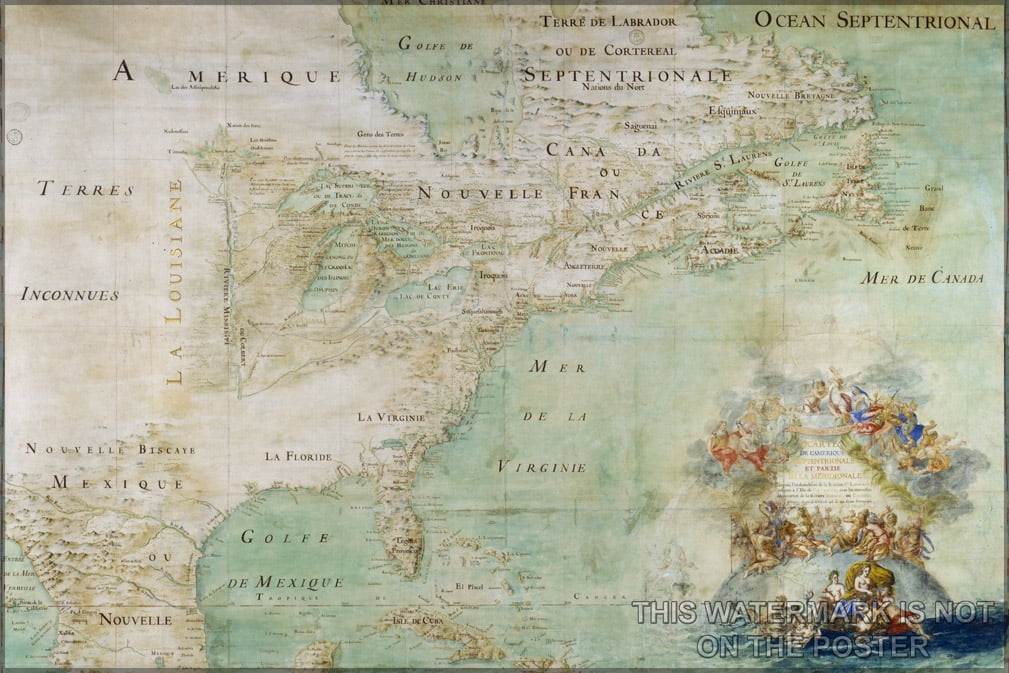 24"x36" Gallery Poster, north america map 1681 map of North America ...