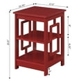 Convenience Concepts Town Square End Table with Shelves, Cranberry Red ...