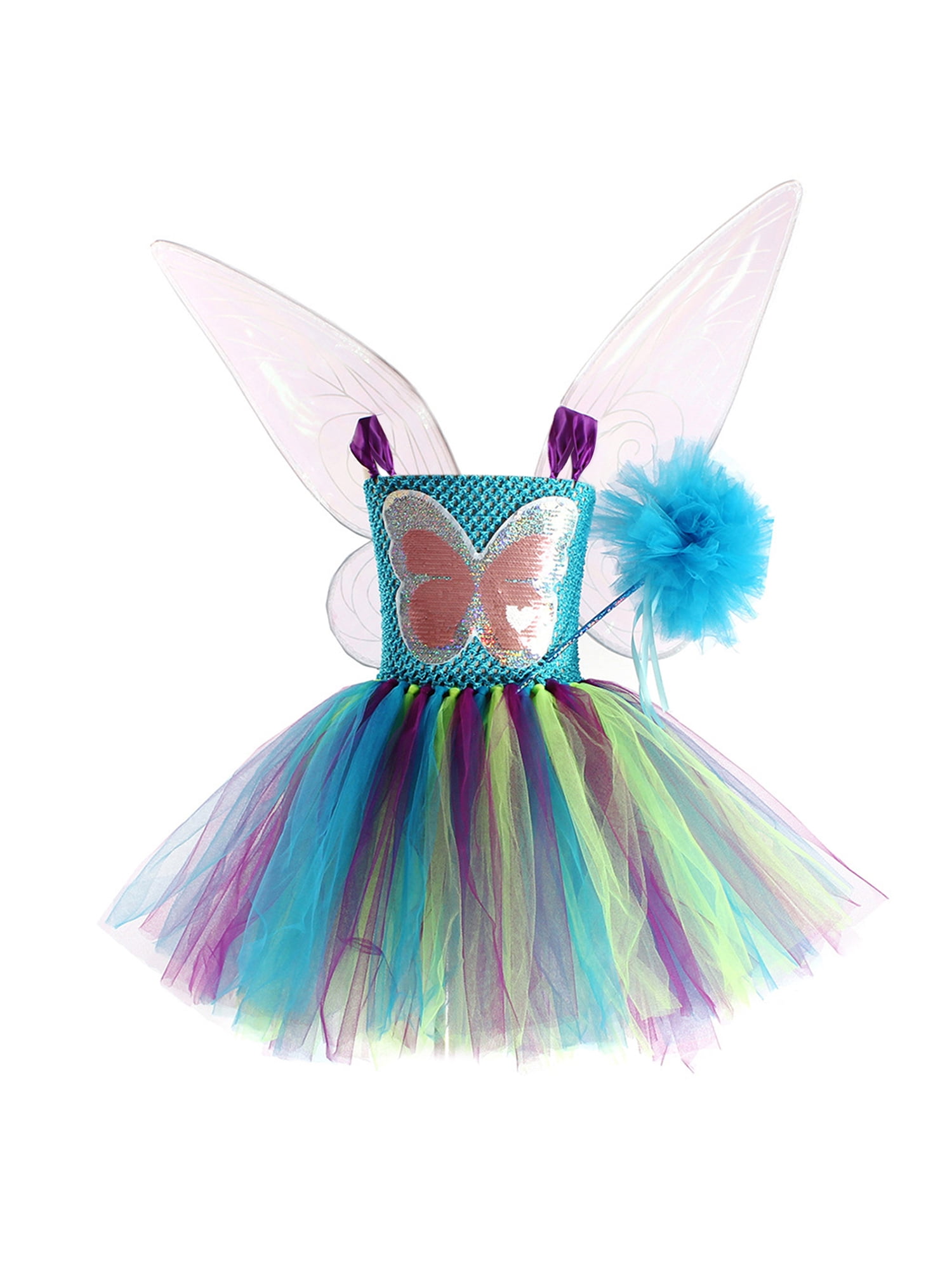 hirigin Toddler Girl Cosplay Dress Set, Butterfly Fairy Sleeveless ...