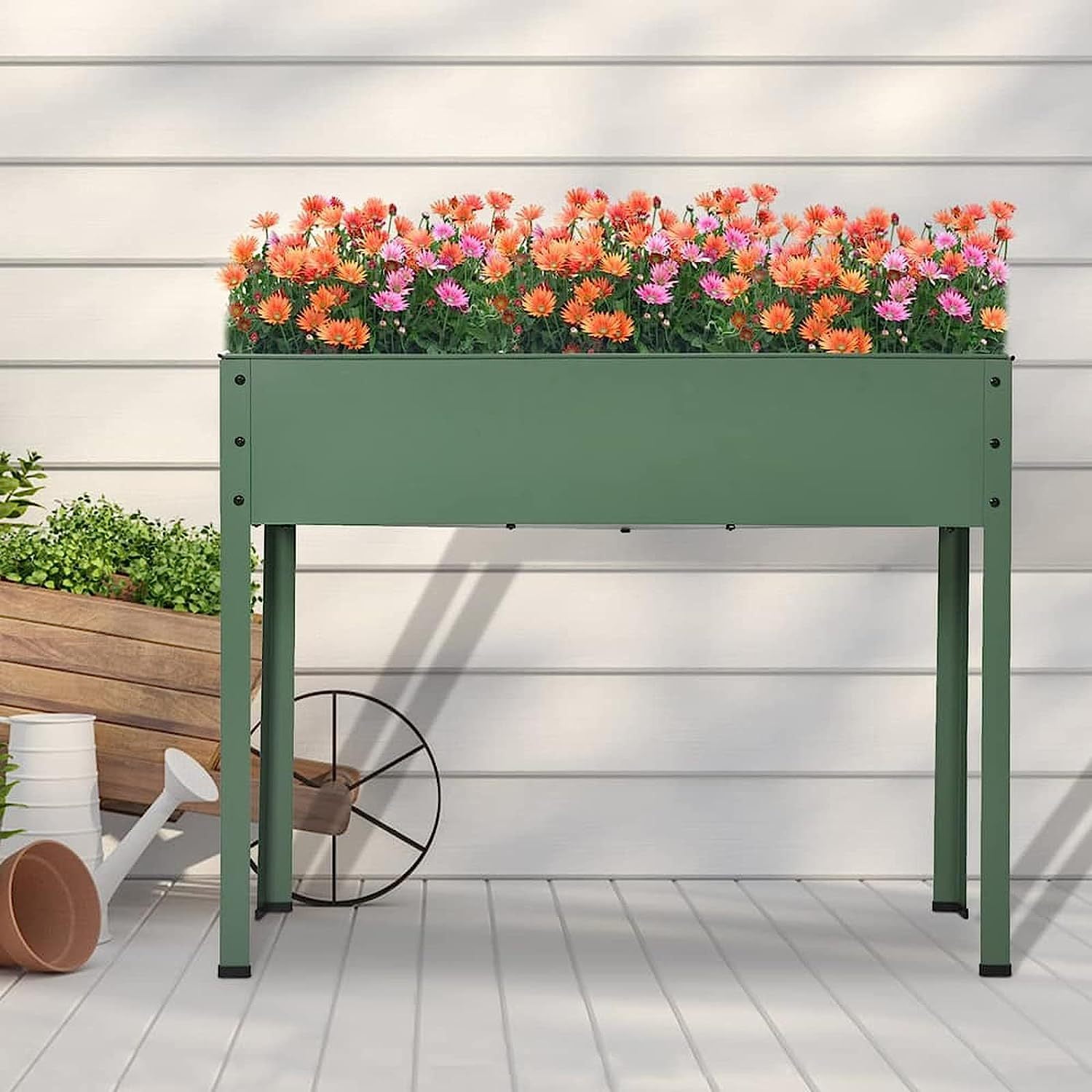 Bilot Raised Garden Bed with Legs Metal Outdoor Elevated Planter Box ...