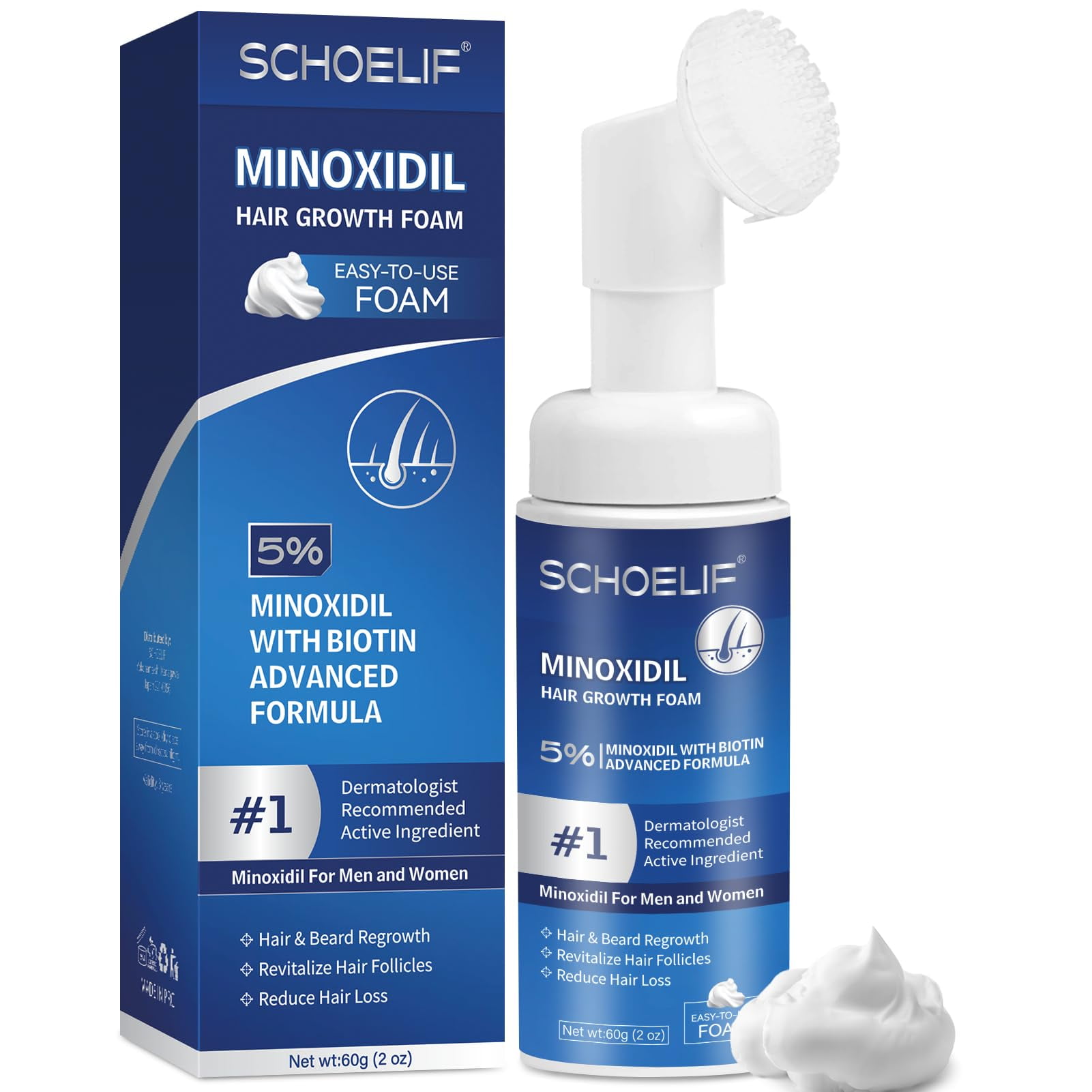 Espuma de minoxidil al 5% para el crecimiento del cabello en hombres y ...