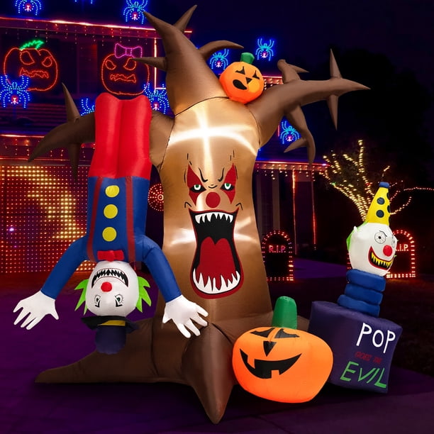 Costway 8 FT Halloween Inflatable Tree Giant Blow-up Spooky Dead Tree ...