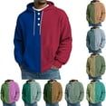 Men's Leisure Loose Color-Blocking Hoodie - Extra Oversized Turquoise ...