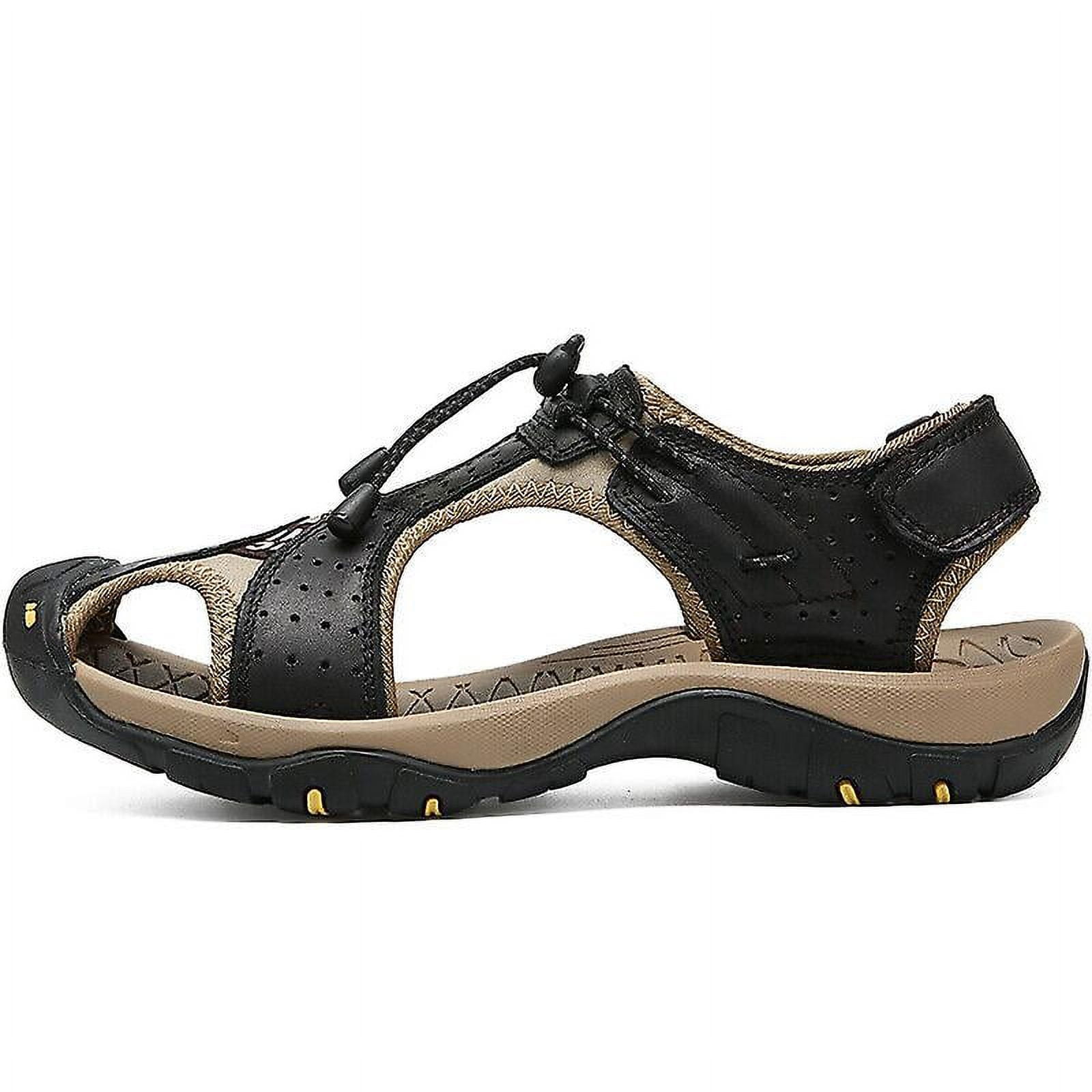 Click here for Kunjunli New Summer Men Sandals Leather Hiking Sho... prices