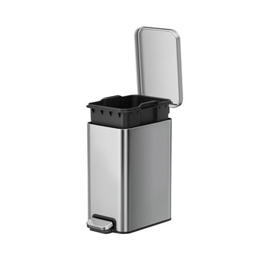 Better Homes & Gardens Kitchen Trash Can, 13.2 Gallon Stainless Steel ...