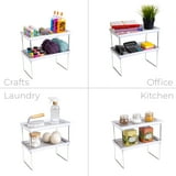 Mainstays Laundry Helper Shelf Organizer, 3-Tier White Metal Frame ...