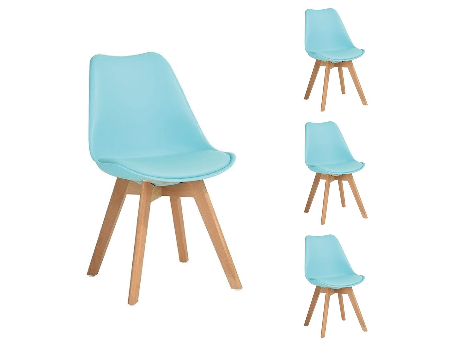 Set de 4 Sillas Frankfurt Turquesa Diseños OIKO para Hogar Oficina o ...