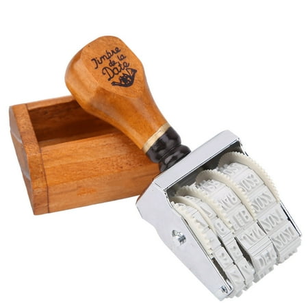 Sonew Date Seal,Wooden Date Seal Rolling Wheel Stamp Vintage Font for ...