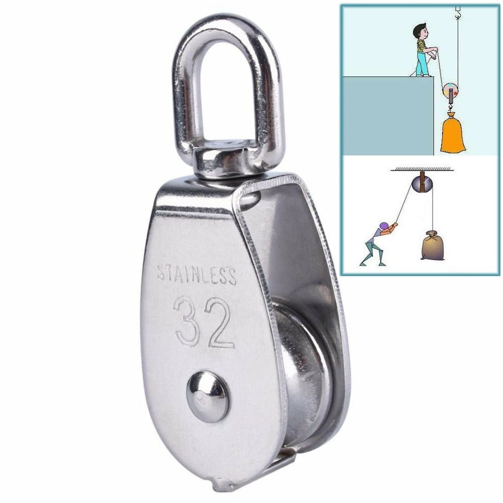 QXKE Stainless Steel Pulley Single Wheel Swivel Lifting Rope Pulley ...