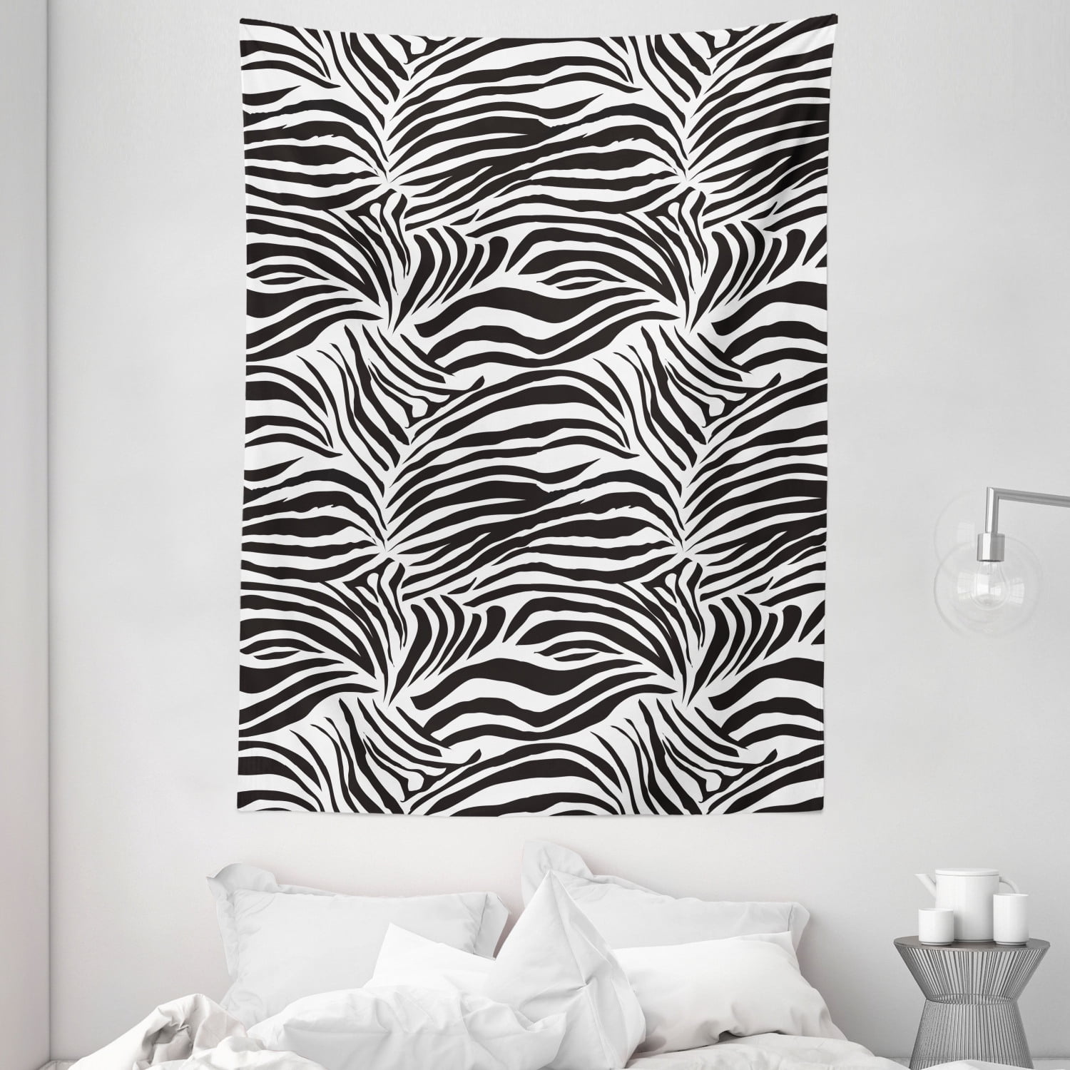 Zebra Print Decor Wall Hanging Tapestry, Striped Zebra Animal Print ...