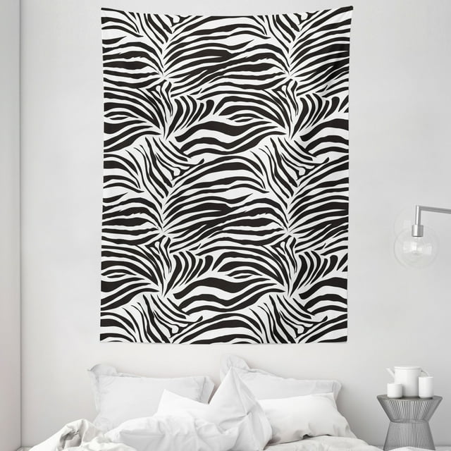 Zebra Print Decor Wall Hanging Tapestry, Striped Zebra Animal Print ...