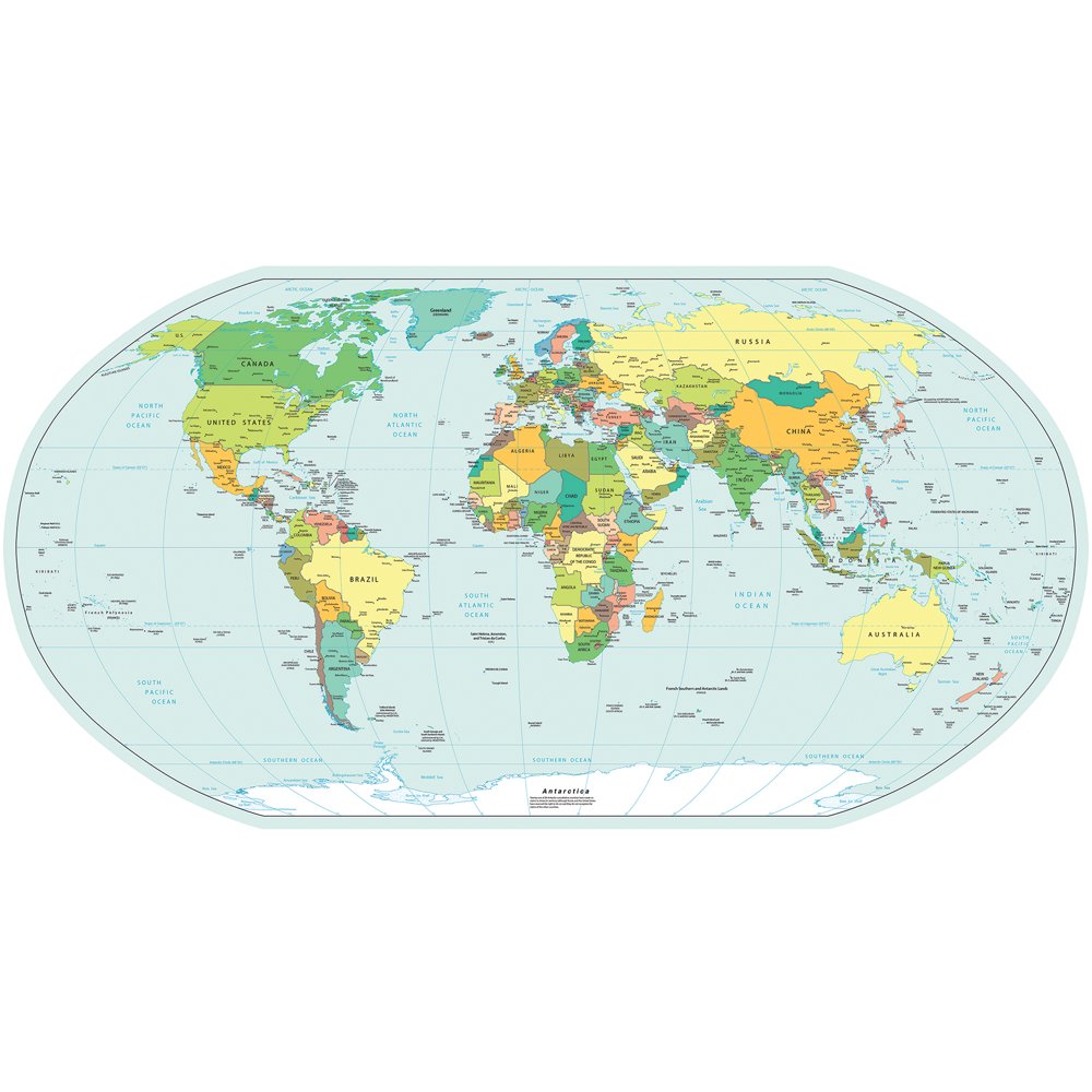 Home Decor Line Political Map Wall Decal - Walmart.com - Walmart.com