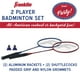 Franklin Sports Red, White and Blue 2 Player Badminton Racket Set ...