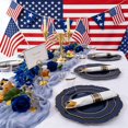 350-Piece Navy Blue Disposable Dinnerware Set with Plates Napkins ...