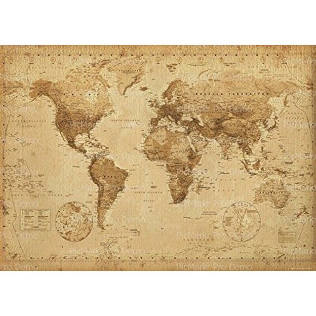 Old World Map Edible Icing image - Walmart.com