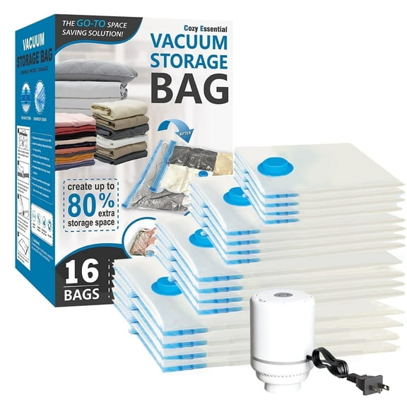 20 Pack Travel Vacuum Storage Bags with Rechargeable Electric Pump ...
