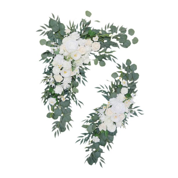 Luzkey 2 Pieces Wedding Arch Flowers Artificial Flowers Centerpiece ...
