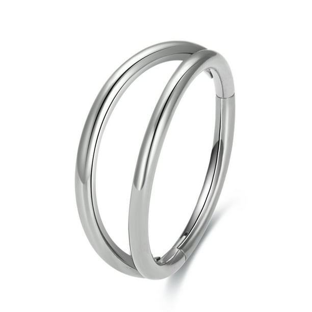 G23 Titanium Septum Clicker Nose Ring,Triple Double Open Stack Hoop ...