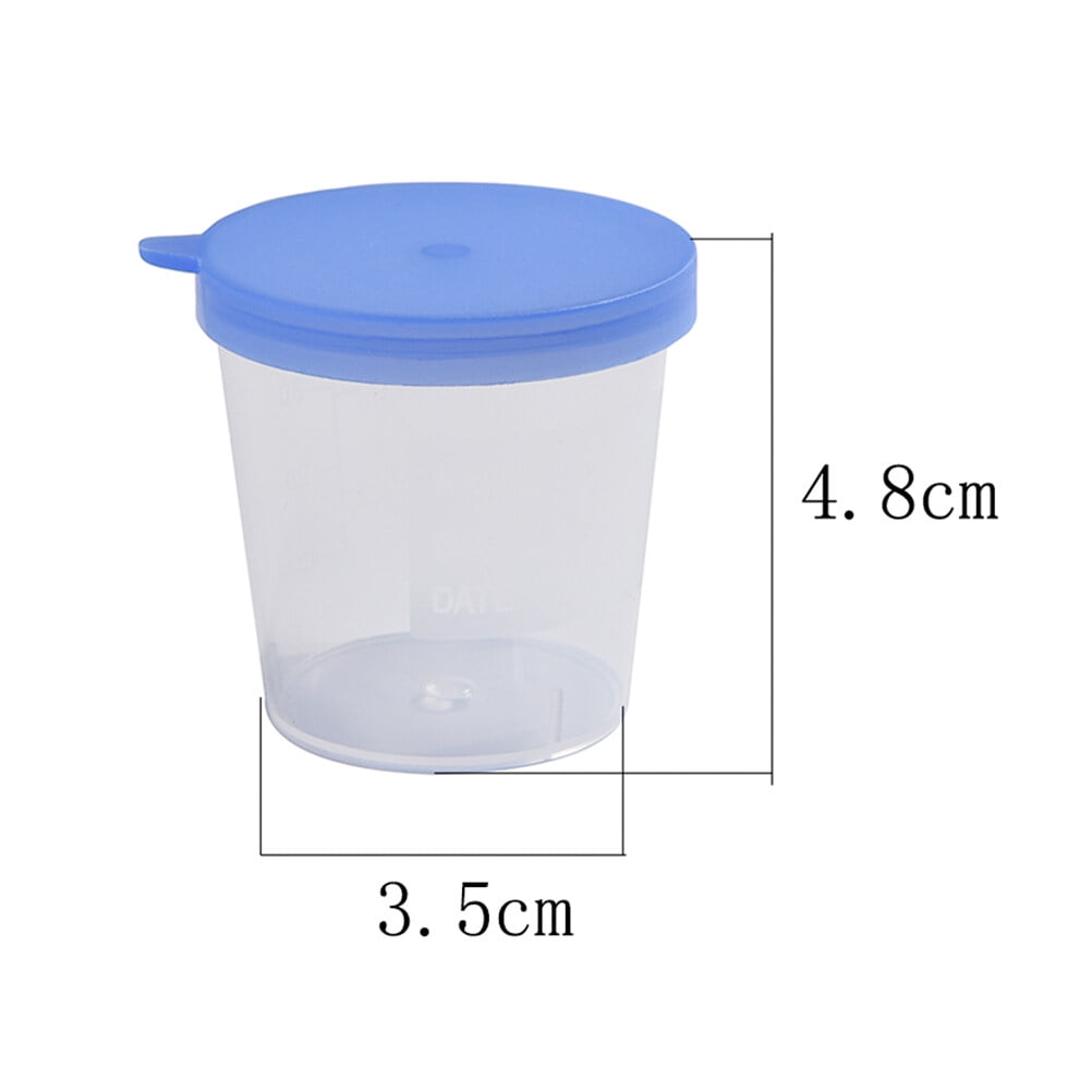 5pcs Disposable Urine Cup with Scale with Lid for Sample Collection ...