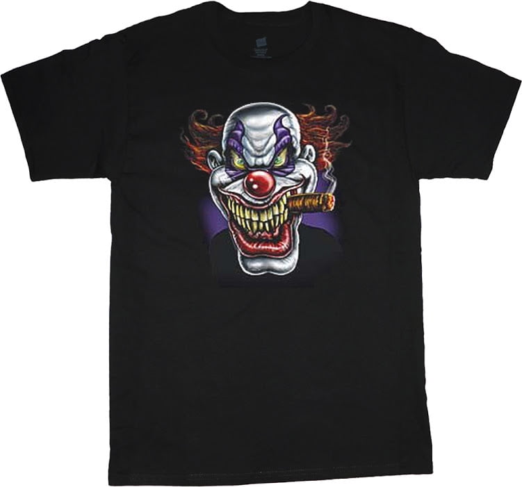 Evil Scary Killer Clown T-shirt Men's Tee Black - Walmart.com