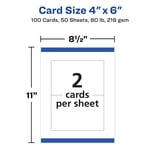 "Avery Custom Printed 4"" x 6"" Blank Cardstock Paper Postcards with ...