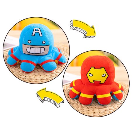 Flip Octopus Iron Man ,octopus Plush Toy, Double-sided Flip Doll ...