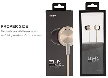 MINISO Earbuds with Microphone - CD Pattern Hi-Fi Earphones with Mic ...