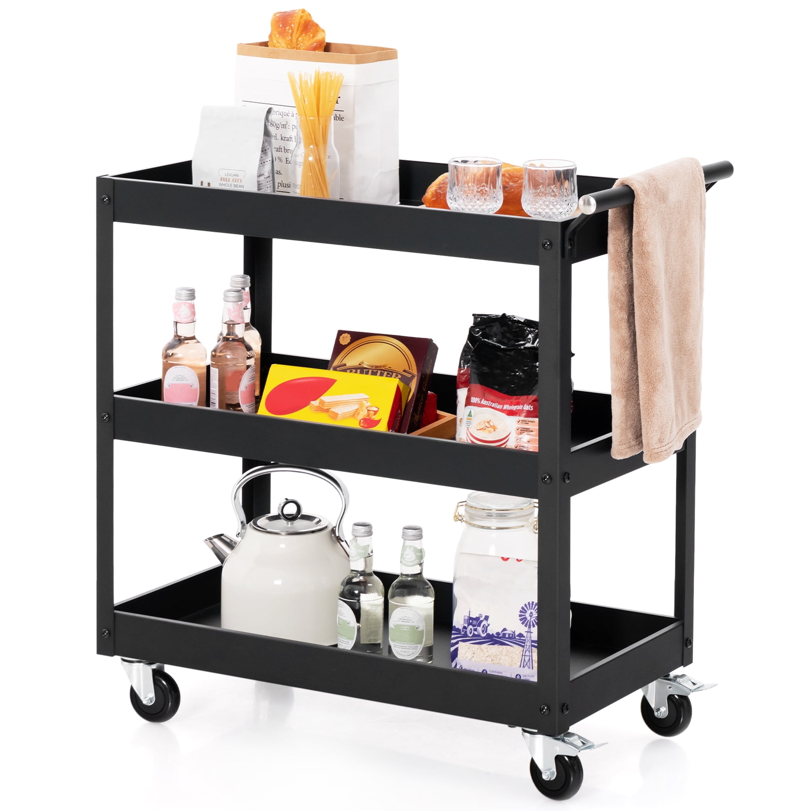 Click here for Giantex 3-Shelf Tool Cart W/Lockable Wheels  Steel... prices