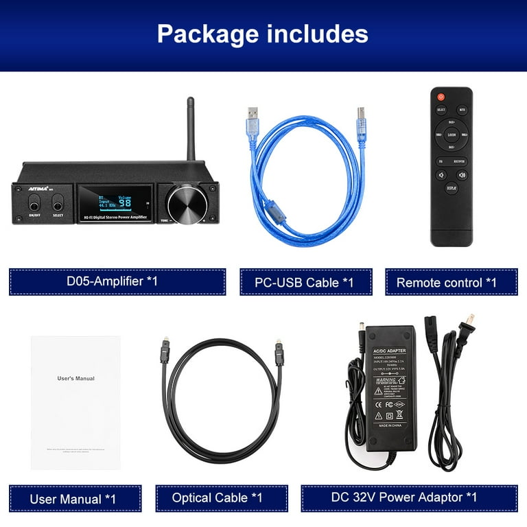 AIYIMA 240W Bluetooth Stereo Audio Hi-Fi DAC Amplifier, 44% OFF