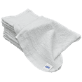 24 Pack - 12 x 12 White Cotton Ribbon Washcloths Rags - Lt Weight Thin ...