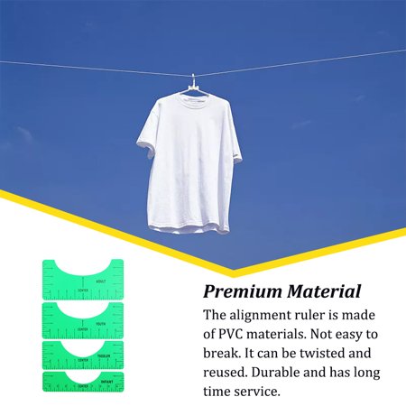 4 Pieces T-Shirt Alignment Rulers Set Craft Centering Tools Guiding ...
