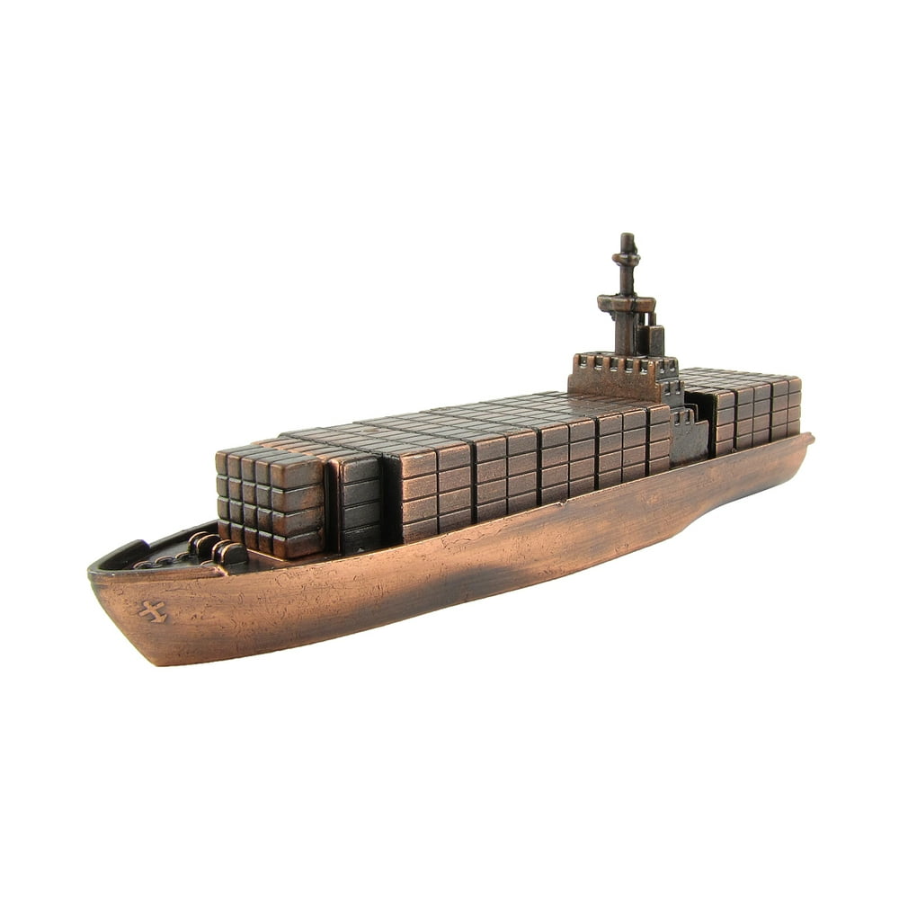 Bronze Metal Container Cargo Ship Replica Die Cast Novelty Toy Pencil ...
