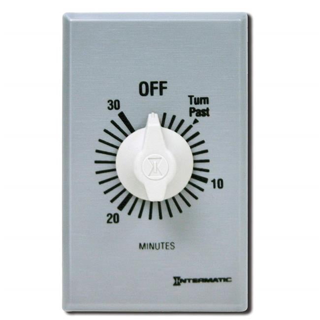 Intermatic FF30MC 30-Minute Spring Wound Countdown Wall Timer, Brushed ...