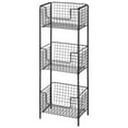 mDesign Steel Freestanding 3-Tier Storage Organizer Tower with Baskets ...