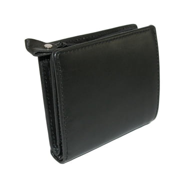 Men's Tri-Fold Wallet with Double ID Window in Genuine Leather ...